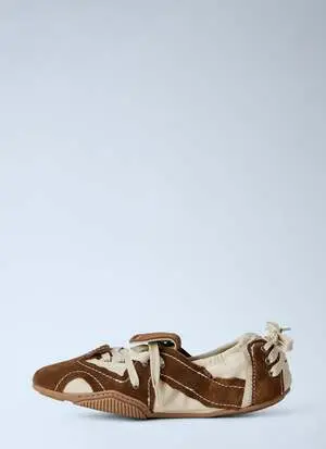 Acne Studios Suede Overlay Ballerina Sneakers - Brown