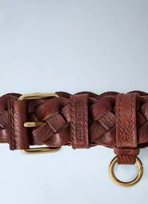 Miu Miu Woven Leather Belt