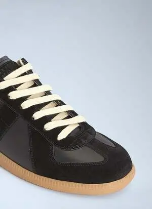 MAISON MARGIELA Replica Leather Lace-up Sneakers - Black