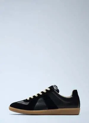 MAISON MARGIELA Replica Leather Lace-up Sneakers - Black
