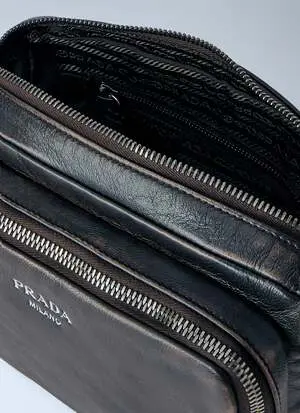 Prada Distressed Nappa Leather Shoulder Bag