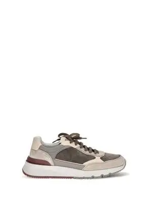 Brunello Cucinelli Leather Lace-up Sneakers - Gray