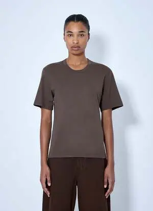 LEMAIRE Crewneck Cotton Jersey T-shirt - Brown