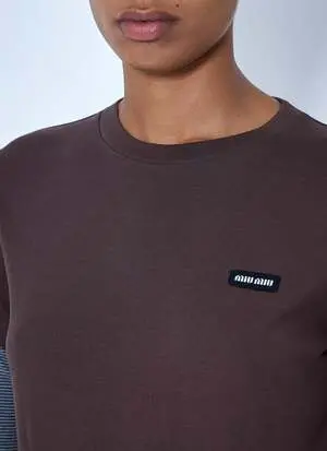Miu Miu Layered T-shirt With Logo Patch