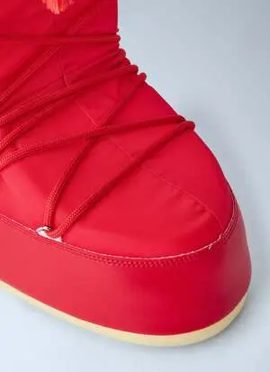 Moon Boot Icon Nylon Lace-up Snow Boots - Red