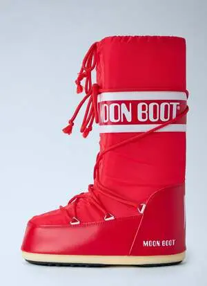 Moon Boot Icon Nylon Lace-up Snow Boots - Red