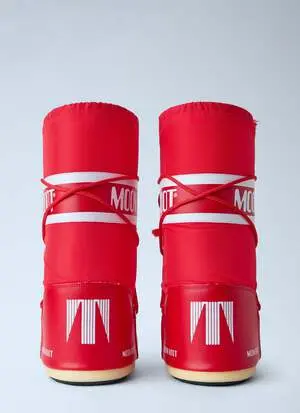 Moon Boot Icon Nylon Lace-up Snow Boots - Red
