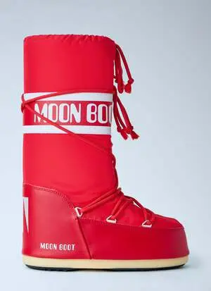 Moon Boot Icon Nylon Lace-up Snow Boots - Red