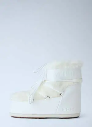 Moon Boot Icon Low Faux Fur Trim Lace-up Boots