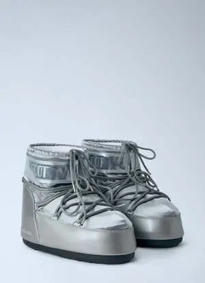 Moon Boot Icon Low Glance Lace-up Boots - Silver