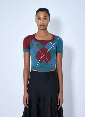 VIVIENNE WESTWOOD Argyle Knit Top - Green