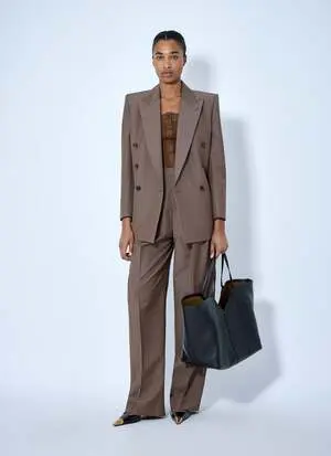 Saint Laurent Wool Blend Wide-leg Pants