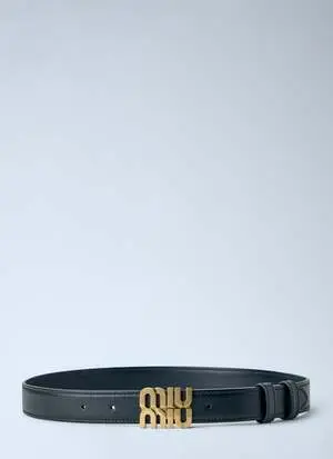Miu Miu Logo Buckle Leather Belt