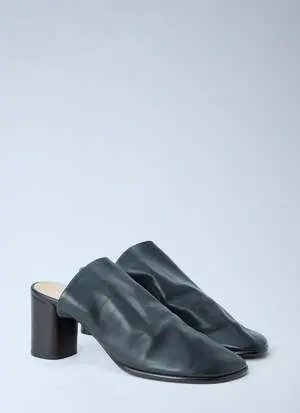 LEMAIRE Glove Mules With Cylindrical Block Heel - Black