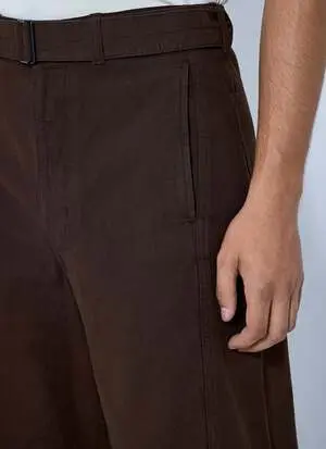 LEMAIRE Twisted Belted Pants - Brown