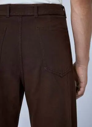LEMAIRE Twisted Belted Pants - Brown