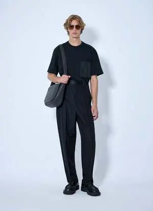Bottega Veneta Mohair Wool Canvas Trousers