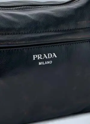 Prada Distressed Nappa Leather Shoulder Bag
