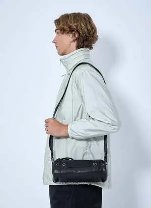 Prada Eyelet Detail Leather Cylinder Bag