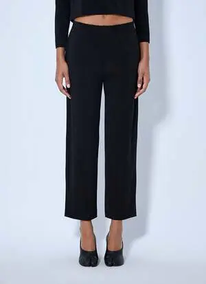 Issey Miyake Mid Rise Elasticated Waist Straight-leg Trousers - Black