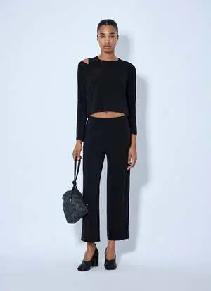 Issey Miyake Mid Rise Elasticated Waist Straight-leg Trousers