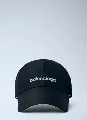 Balenciaga Embroidered Logo Cap - Black