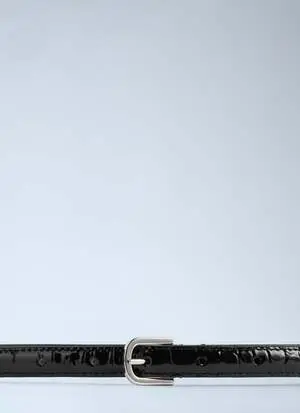 TOTEME Croc-embossed Patent Leather Belt