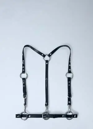 VIVIENNE WESTWOOD Adjustable Leather Harness With Metal Accents - Black