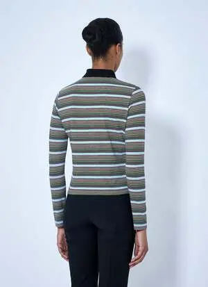 Marni Striped Long Sleeve Polo Shirt