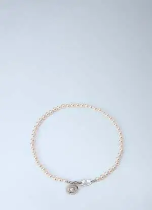 VIVIENNE WESTWOOD Simonetta Pearl Necklace With Eye Pendant - Silver