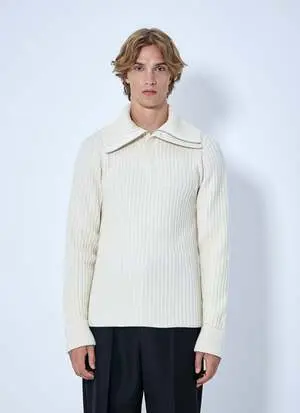 Bottega Veneta Ribbed Knit Collared Sweater