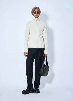 Bottega Veneta Ribbed Knit Collared Sweater