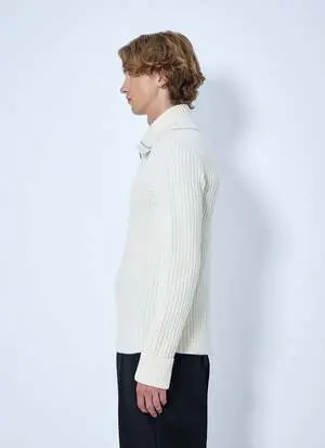 Bottega Veneta Ribbed Knit Collared Sweater
