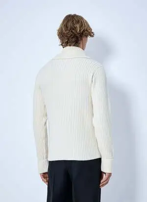 Bottega Veneta Ribbed Knit Collared Sweater