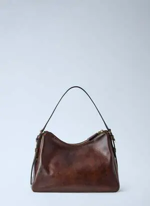 Prada Aimée Medium Leather Shoulder Bag - Brown
