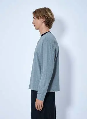 Miu Miu Logo Motif Long Sleeve T-shirt - Gray