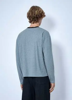 Miu Miu Logo Motif Long Sleeve T-shirt - Gray