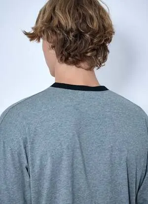 Miu Miu Logo Motif Long Sleeve T-shirt - Gray