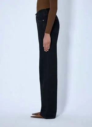 Saint Laurent V-waist Long Baggy Jeans