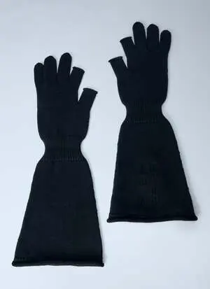 Rick Owens Extended Knit Gloves - Black