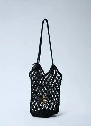 Saint Laurent Large Cassandre Crochet Tote Bag - Black