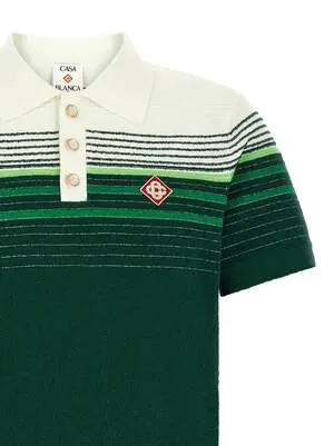 Casablanca Bouclé Stripes' Polo Shirt