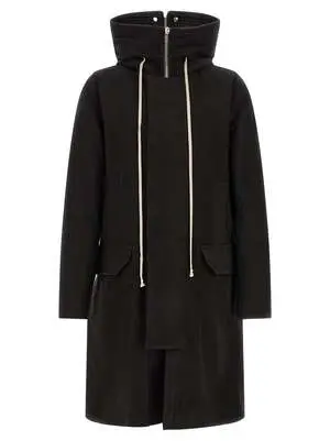 Rick Owens Megaparka' Oversized Cotton Twill Parka - Black