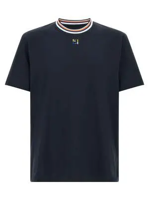 Fendi Ff Stitching' T-shirt - Blue