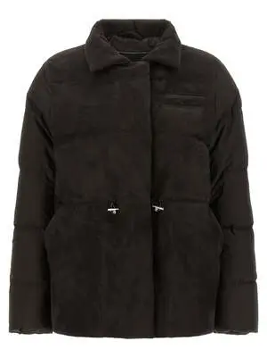 Kiton Drawstring Down Jacket - Brown