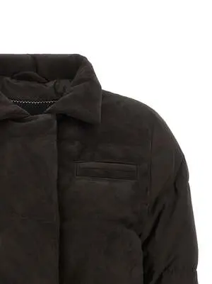 Kiton Drawstring Down Jacket With Textured Paneling
