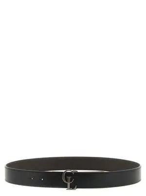 CHRISTIAN LOUBOUTIN Reversible Leather Belt With Neocl Buckle - Multicolor