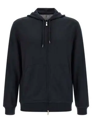 Brunello Cucinelli Cashmere And Silk Hoodie - Blue