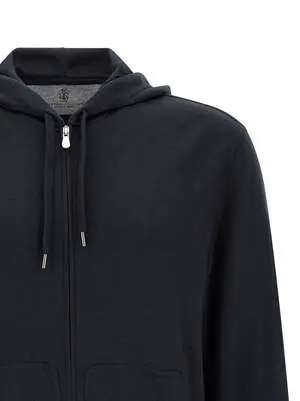 Brunello Cucinelli Cashmere And Silk Hoodie - Blue