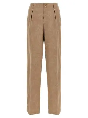 Etro Paisley Jacquard Wool Trousers - Cream